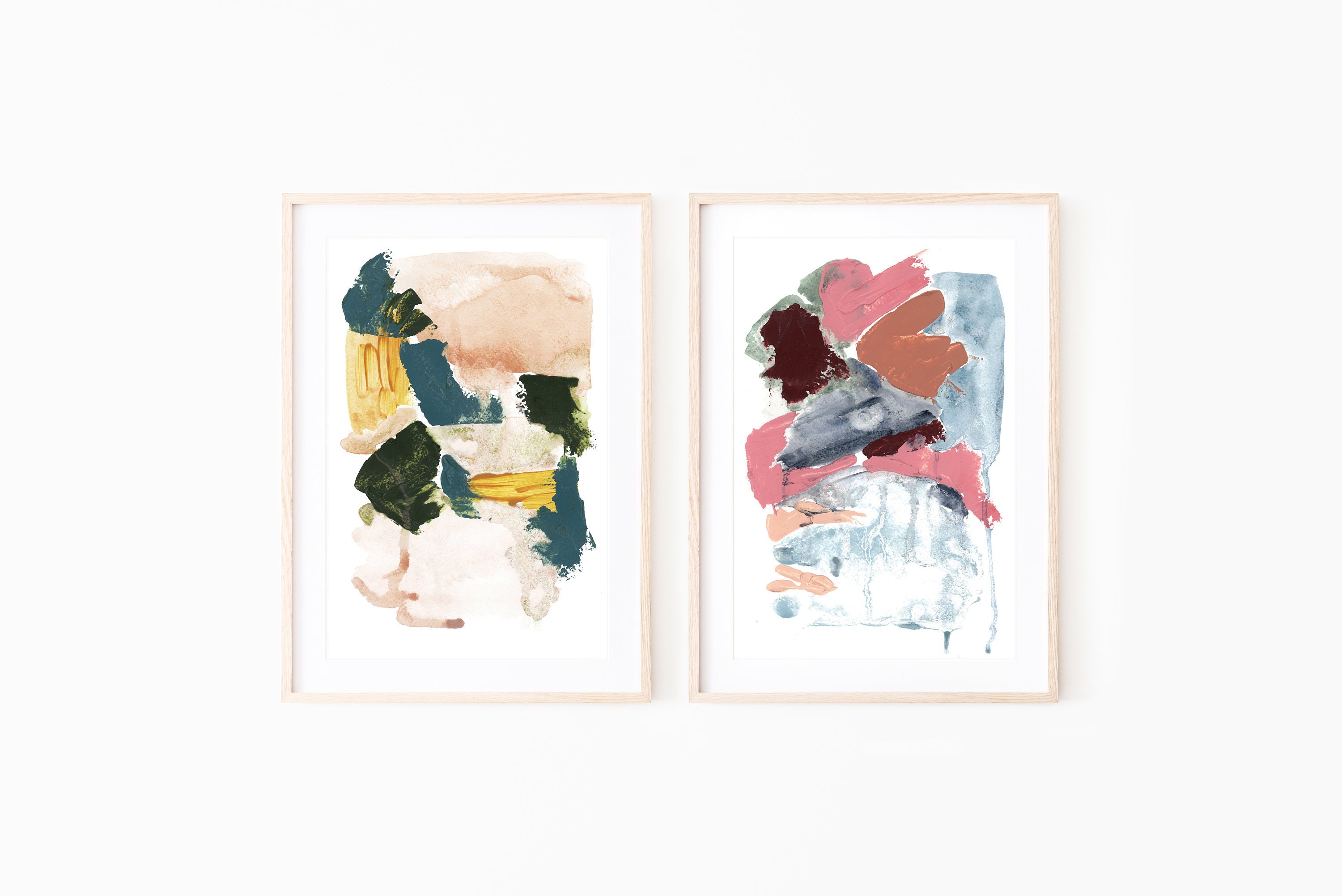 Set of 2 Abstract Printswall Art Set of 2printable Abstract | Etsy