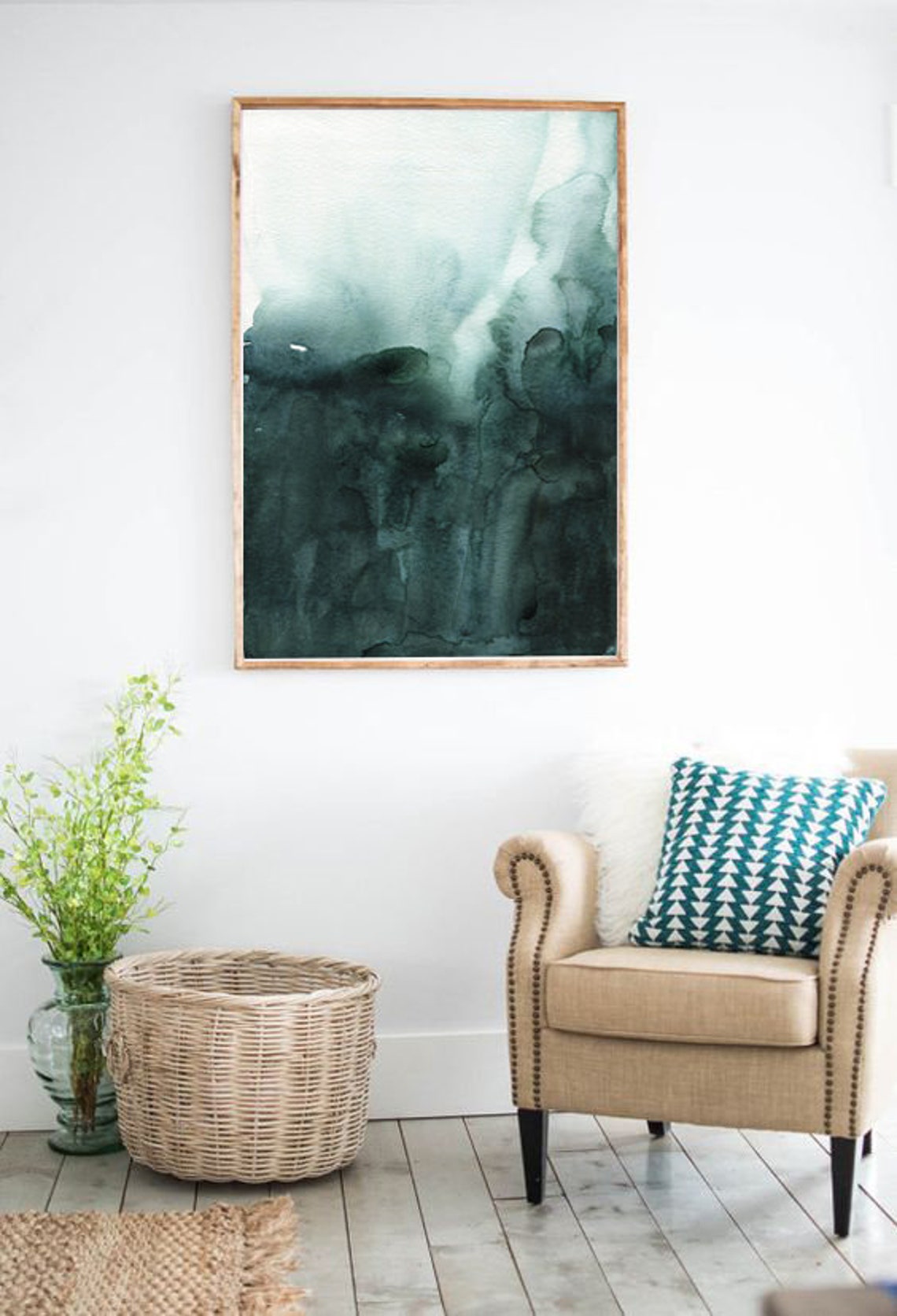 Dark Green Art Printmodern Printable Wall Artgreen Abstract - Etsy