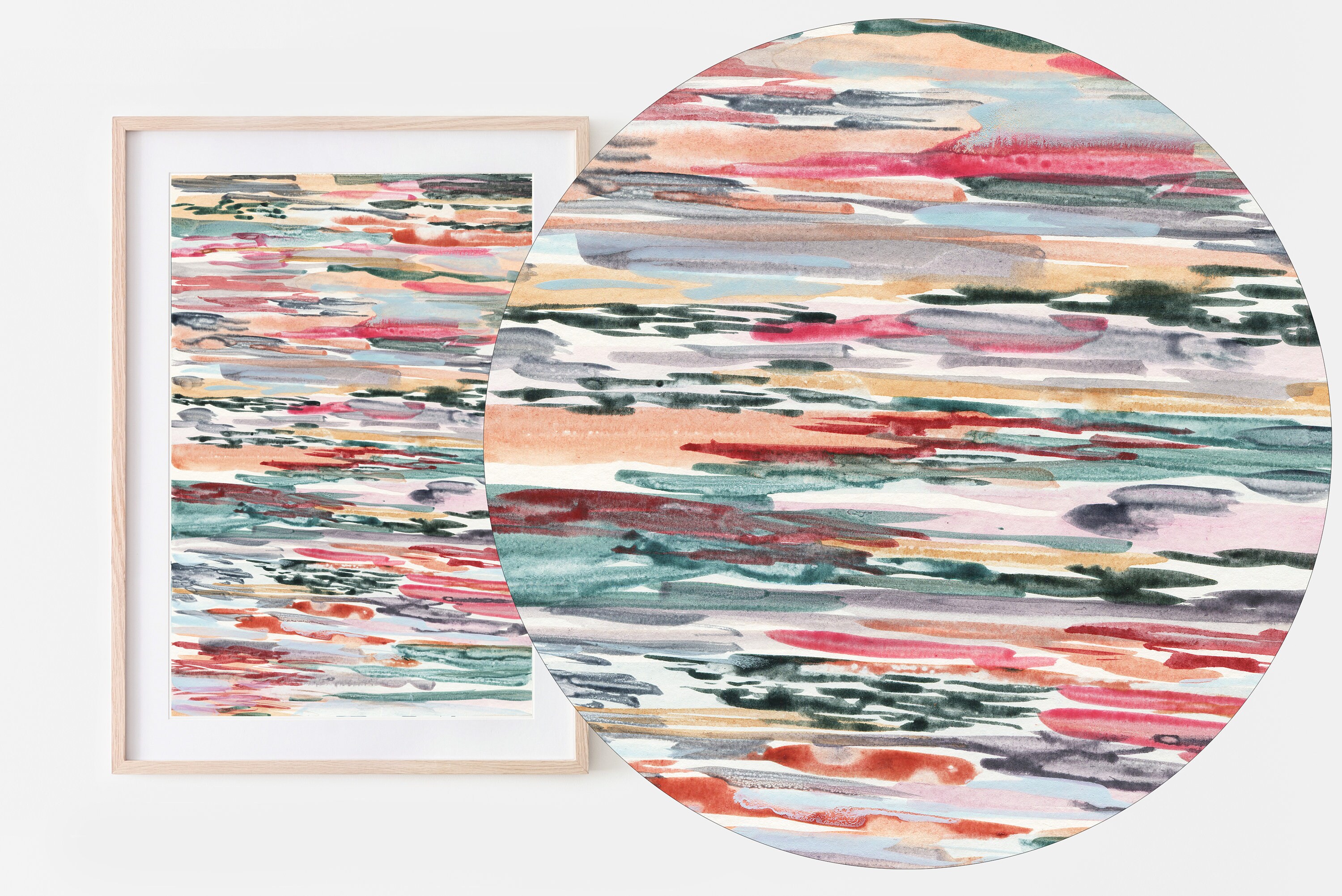 Modern Colorful Printabstract Art Printwatercolor Wall - Etsy