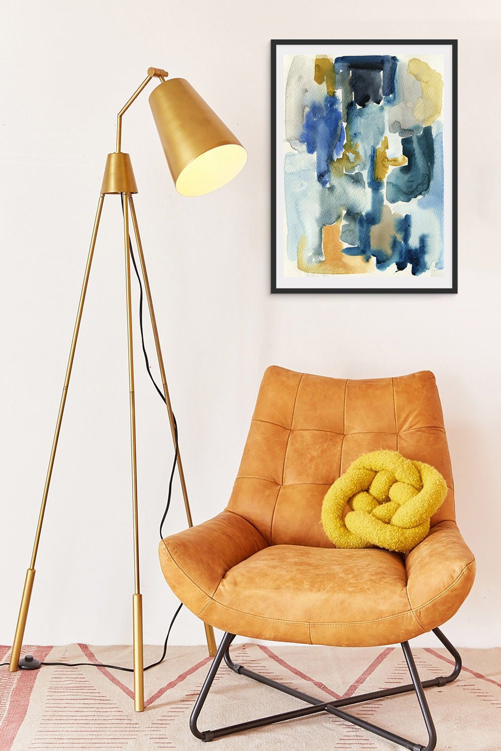 Blue and Mustard Artinstant Download Artprintable Wall - Etsy