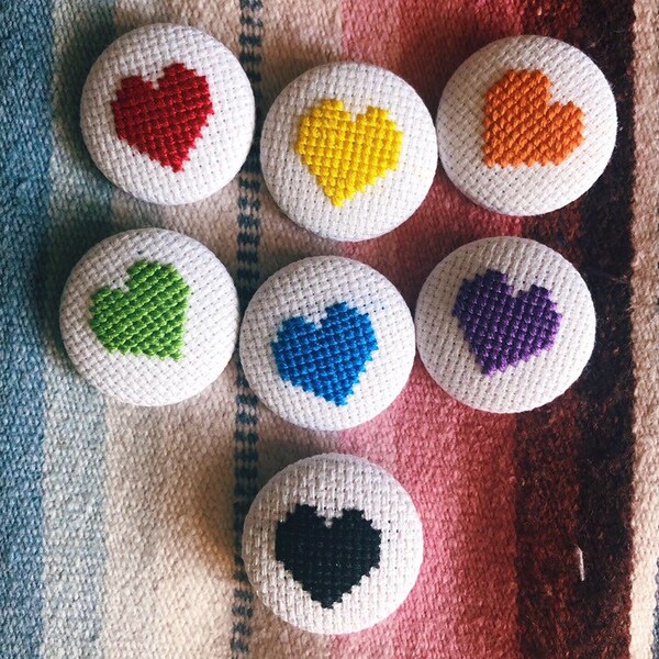 Cross Stitch Button - Etsy