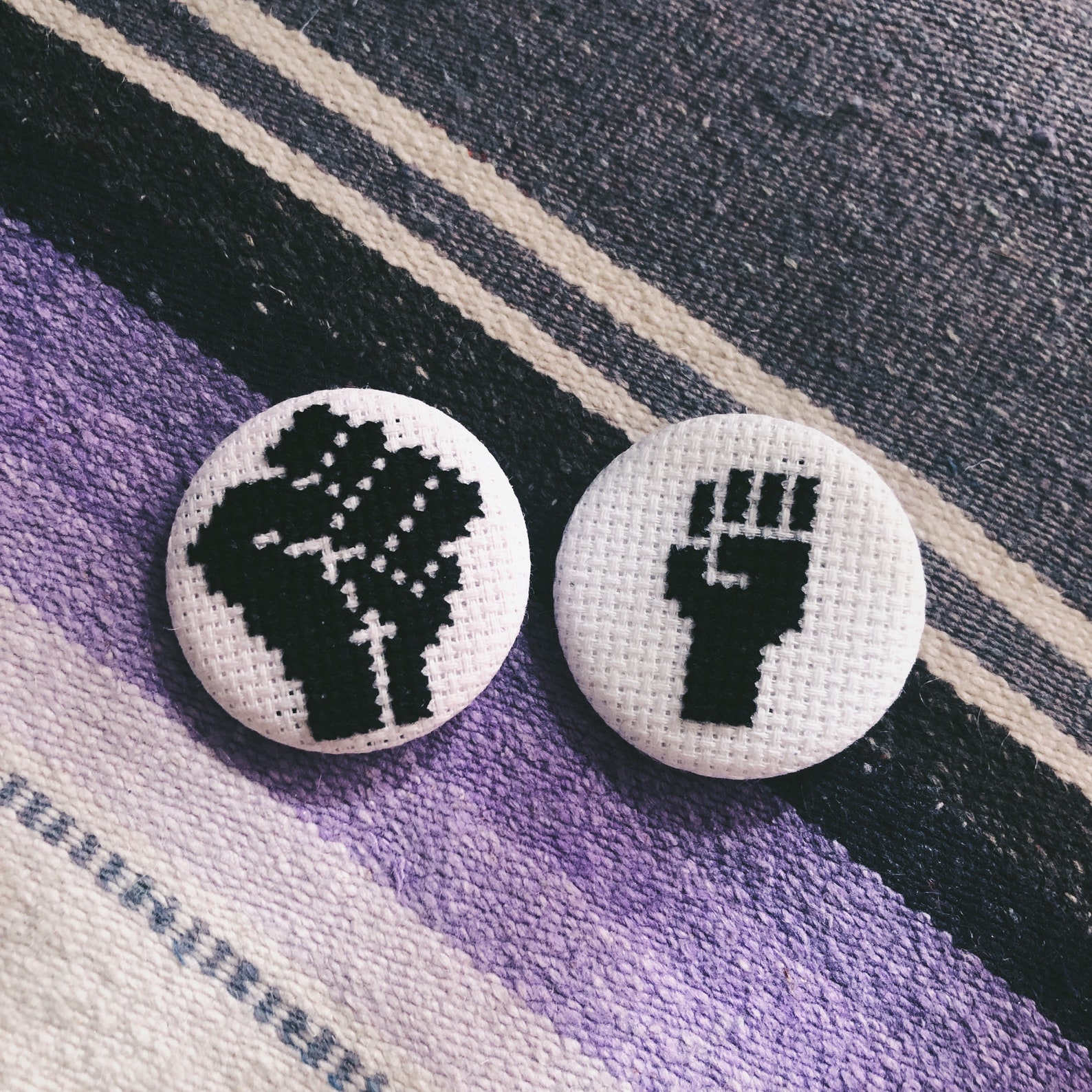 Fists in the Air Power Fist blm Fist Cross Stitch Button - Etsy