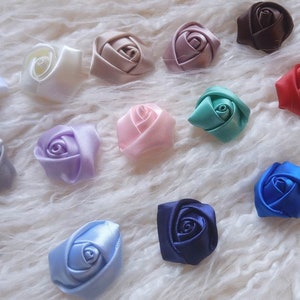 Mini Satin Rosettes, 1" Rolled Flowers, DIY Craft Supply - Etsy