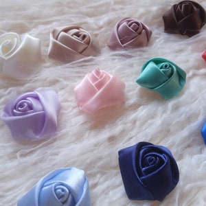 Mini Satin Rosettes, 1" Rolled Flowers, DIY Craft Supply - Etsy