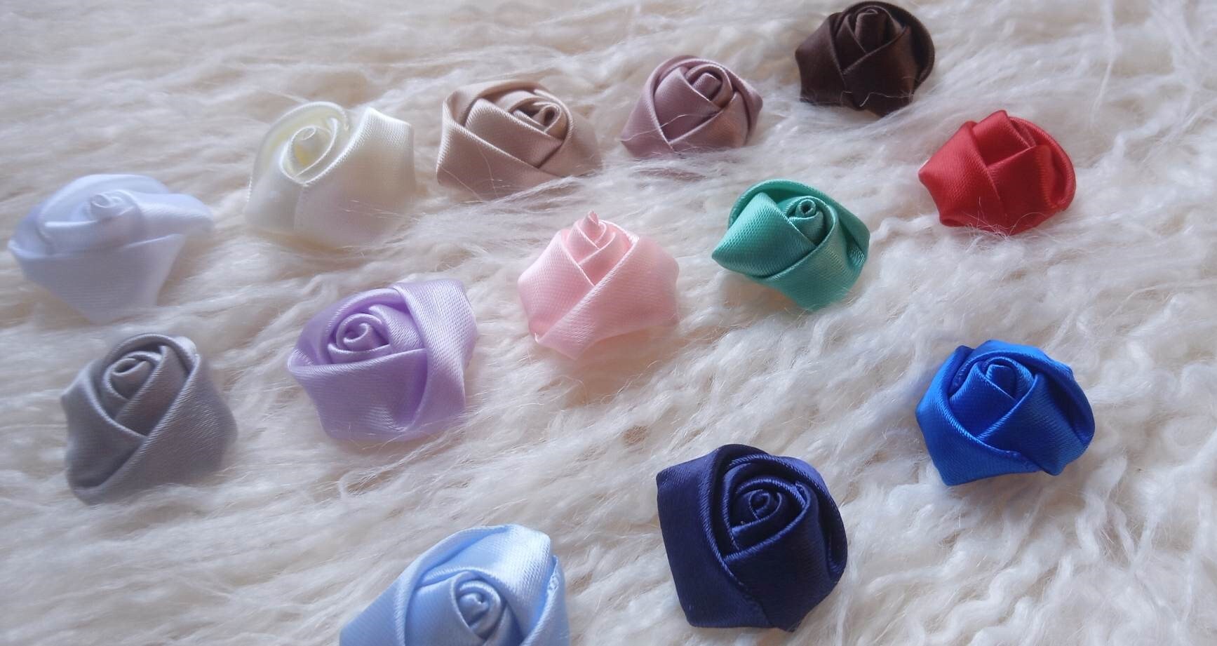 Mini Satin Rosettes, 1" Rolled Flowers, DIY Craft Supply - Etsy