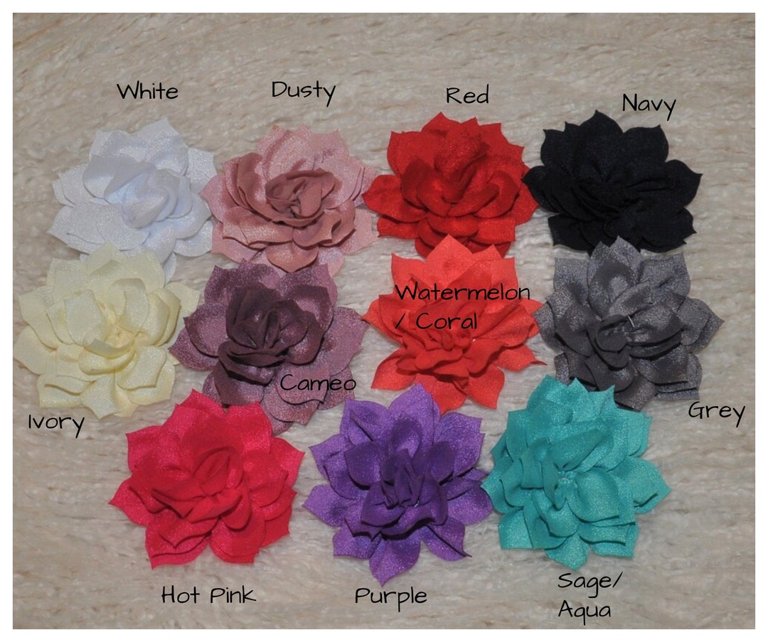 3" Double-layer Lotus Flower With Felt Back - DIY Headband Supplies - Etsy