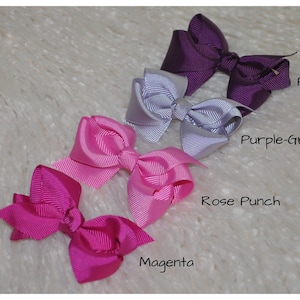 3 Inch Hair Bows, Grosgrain Bows, Choose Colors, No Clip, Medium Bows ...