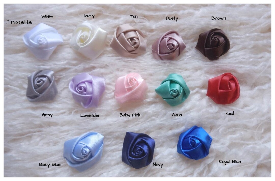 Mini Satin Rosettes, 1" Rolled Flowers, DIY Craft Supply - Etsy