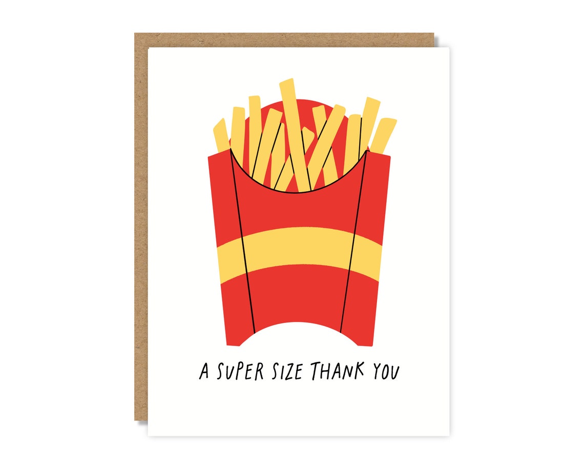 A Super Size Thank You Thank You Card Funny & Punny Cards - Etsy
