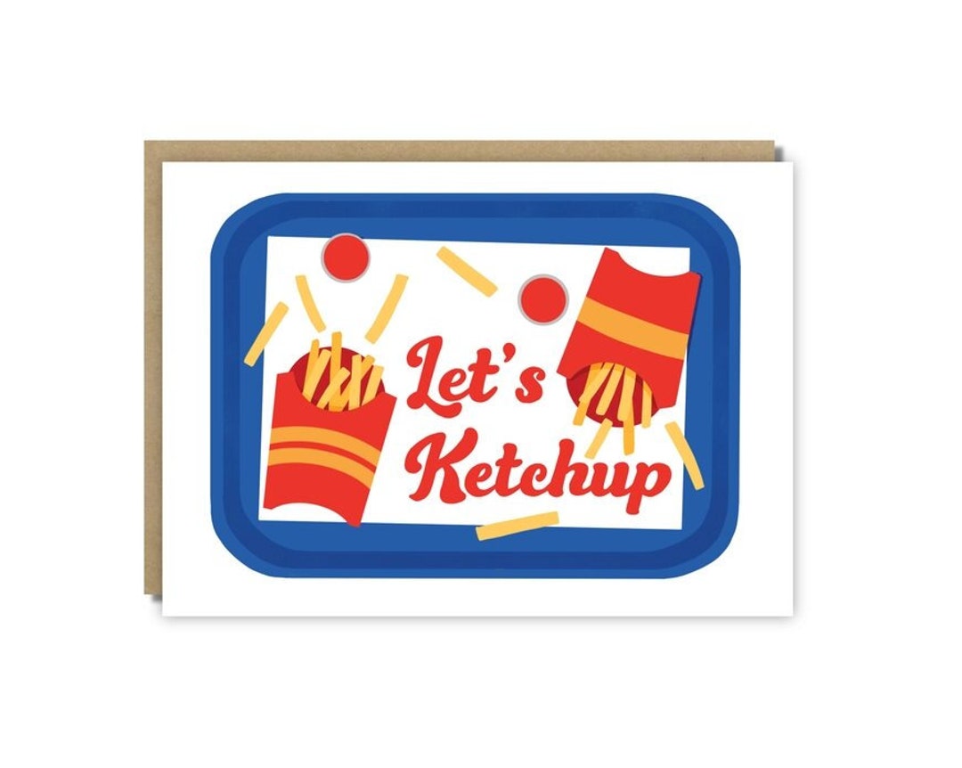 Let's Ketchup Greeting Card | Thinking of You Card | Funny & Punny ...
