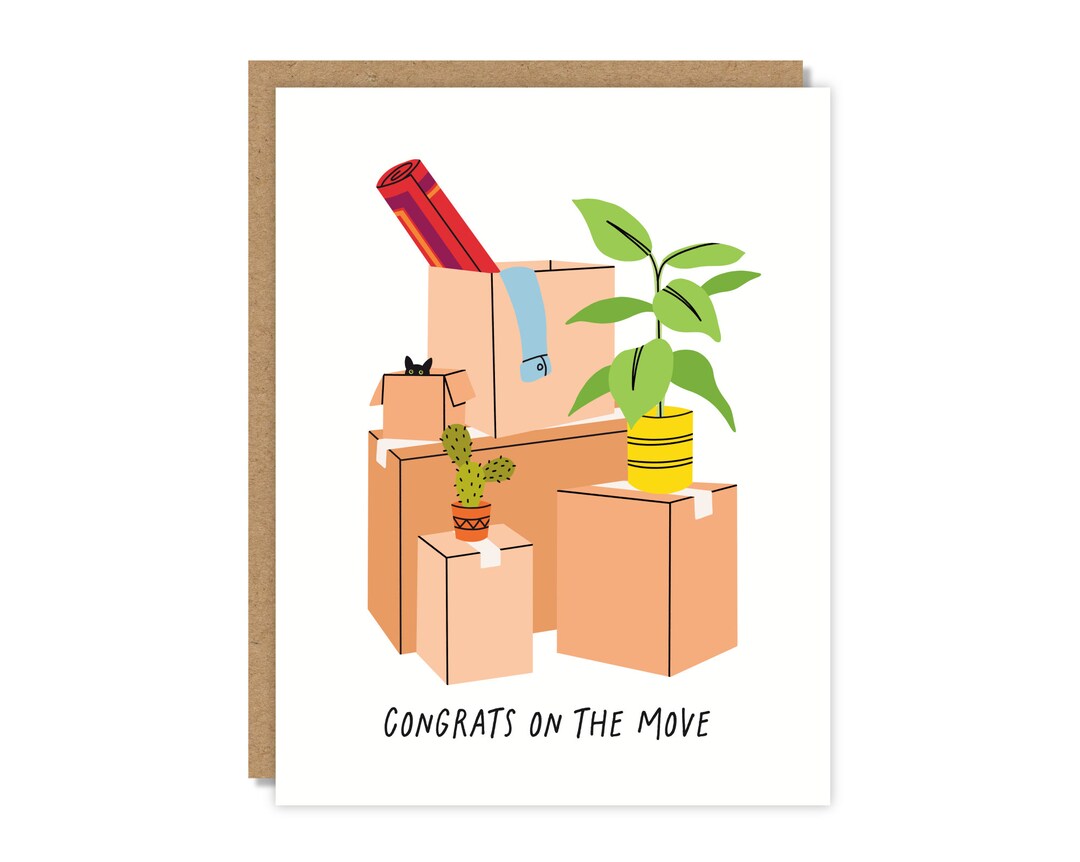 Congrats on the Move Card New Home Card, Housewarming Card, Moving Card ...