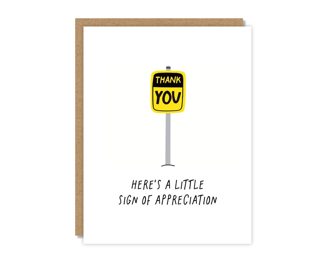 Sign of Appreciation Card | Thank You Card | Funny & Punny Cards - Etsy