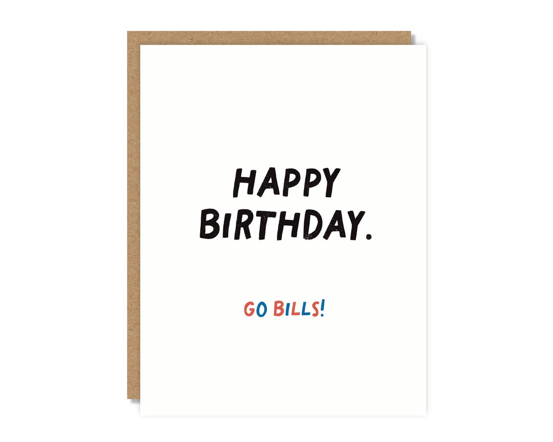 Happy Birthday. Go Bills! | Birthday Card | Funny & Punny Cards - Etsy
