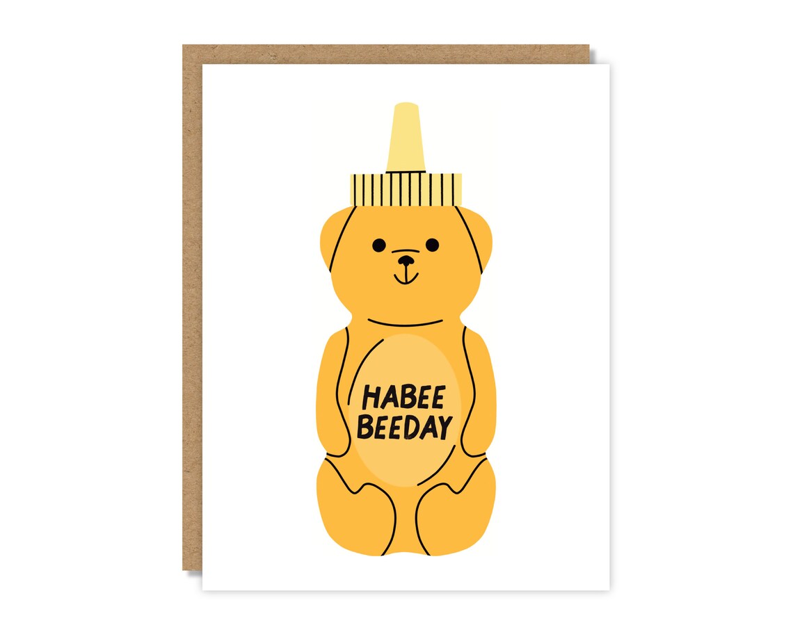 Habee Beeday Happy Birthday Card Funny & Punny Cards - Etsy
