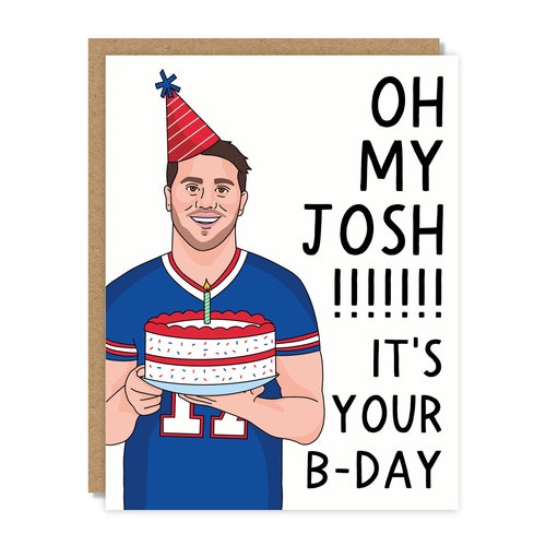 Oh My Josh It's Your B-day Birthday Card Funny & - Etsy