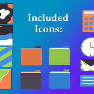 Tech Palette Desktop Icon Set, Blue, Orange and Green Computer ...