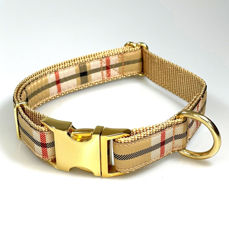Tan Plaid Dog Collar - Etsy
