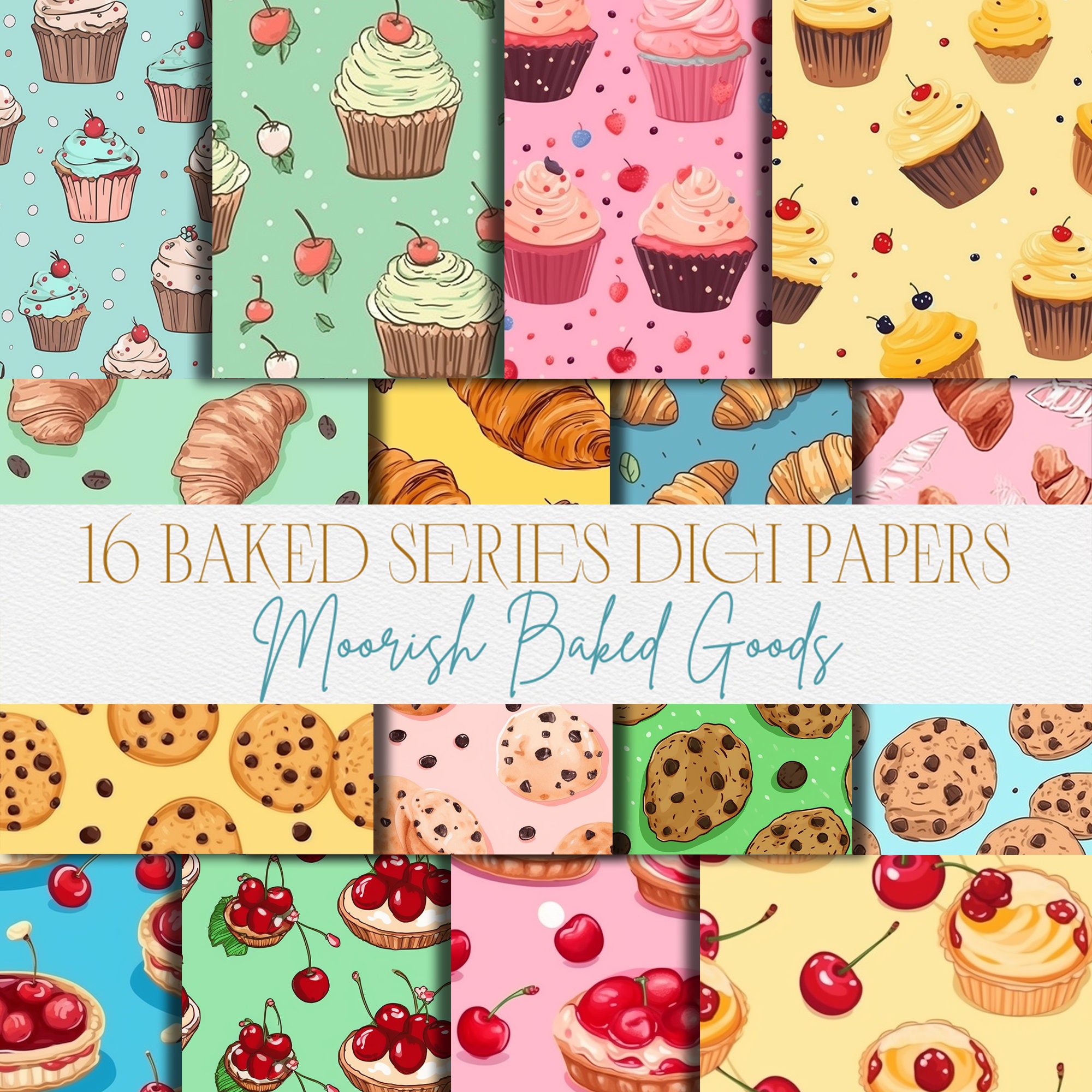 16 Digi Papers Variations Seamless // Baked Goods Series // - Etsy