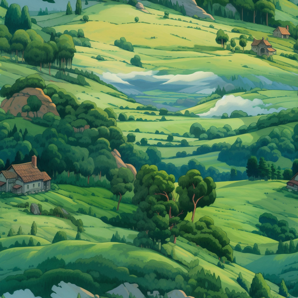 30 Digi Papers Variations Seamless // Anime Cities Series // Ghibli ...
