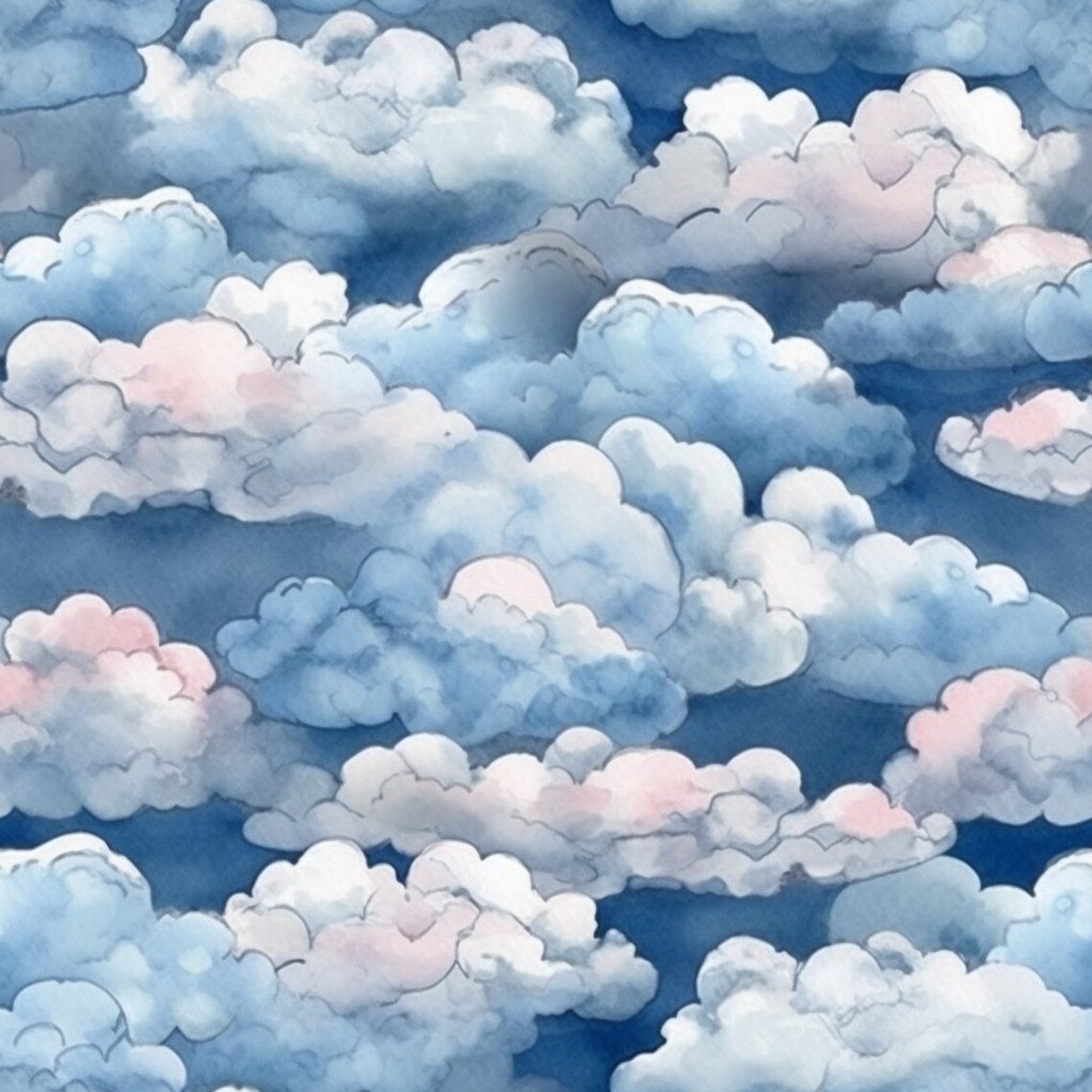 10 Digi Papers Variations // Nature Series // Fluffy Clouds // by ...