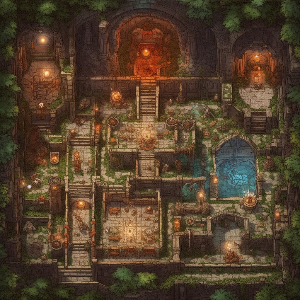 68 D&D Battle Maps // Enchanted Forest Set // Isometric + Top Down ...