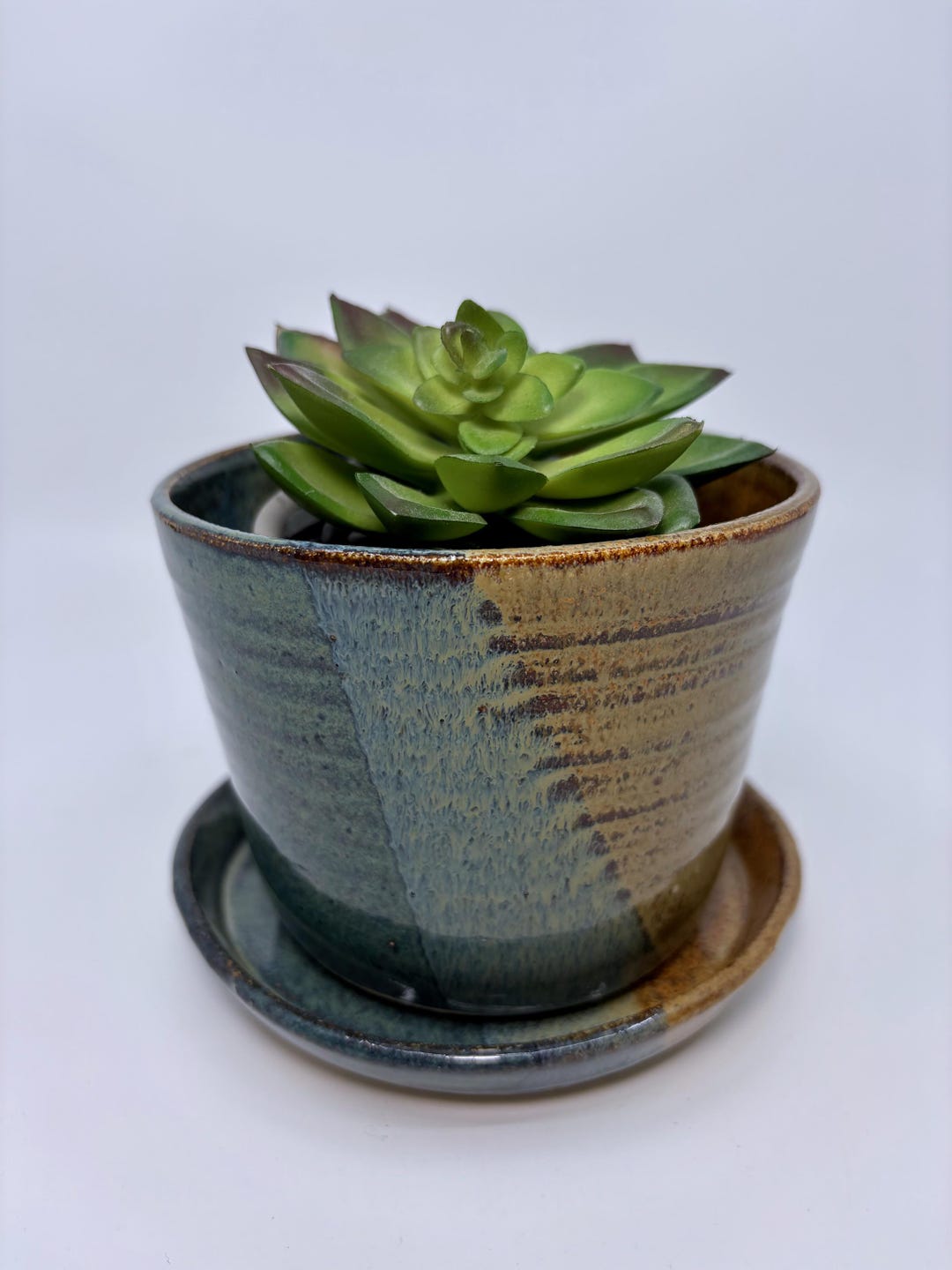 Handmade Pottery Planter, Small Planter and Plate, Handcrafted Gift ...