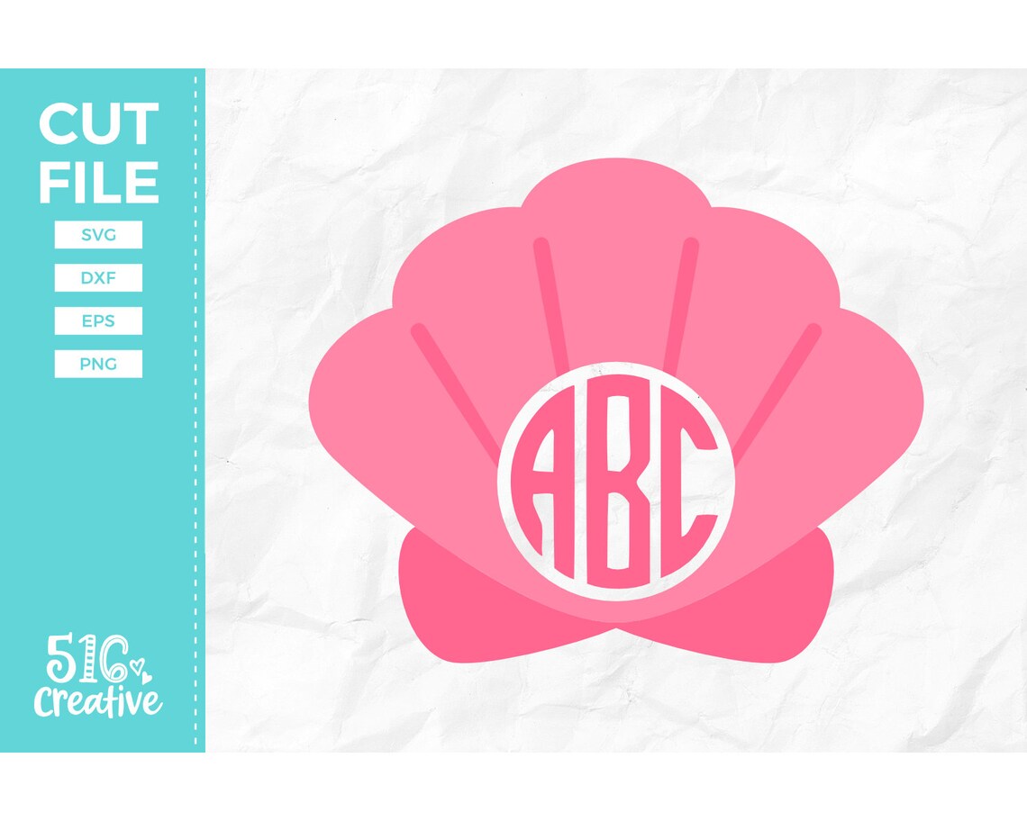 Seashell Monogram SVG Monogram Frame SVG svg dxf eps png | Etsy