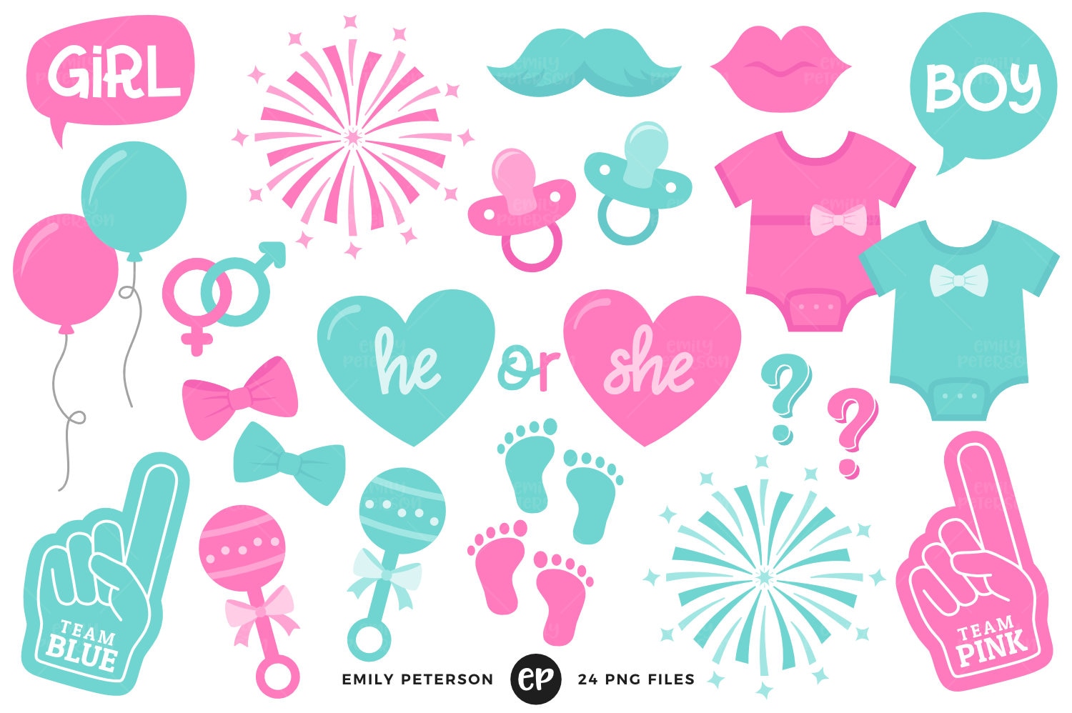 Baby Gender Reveal Clip Art