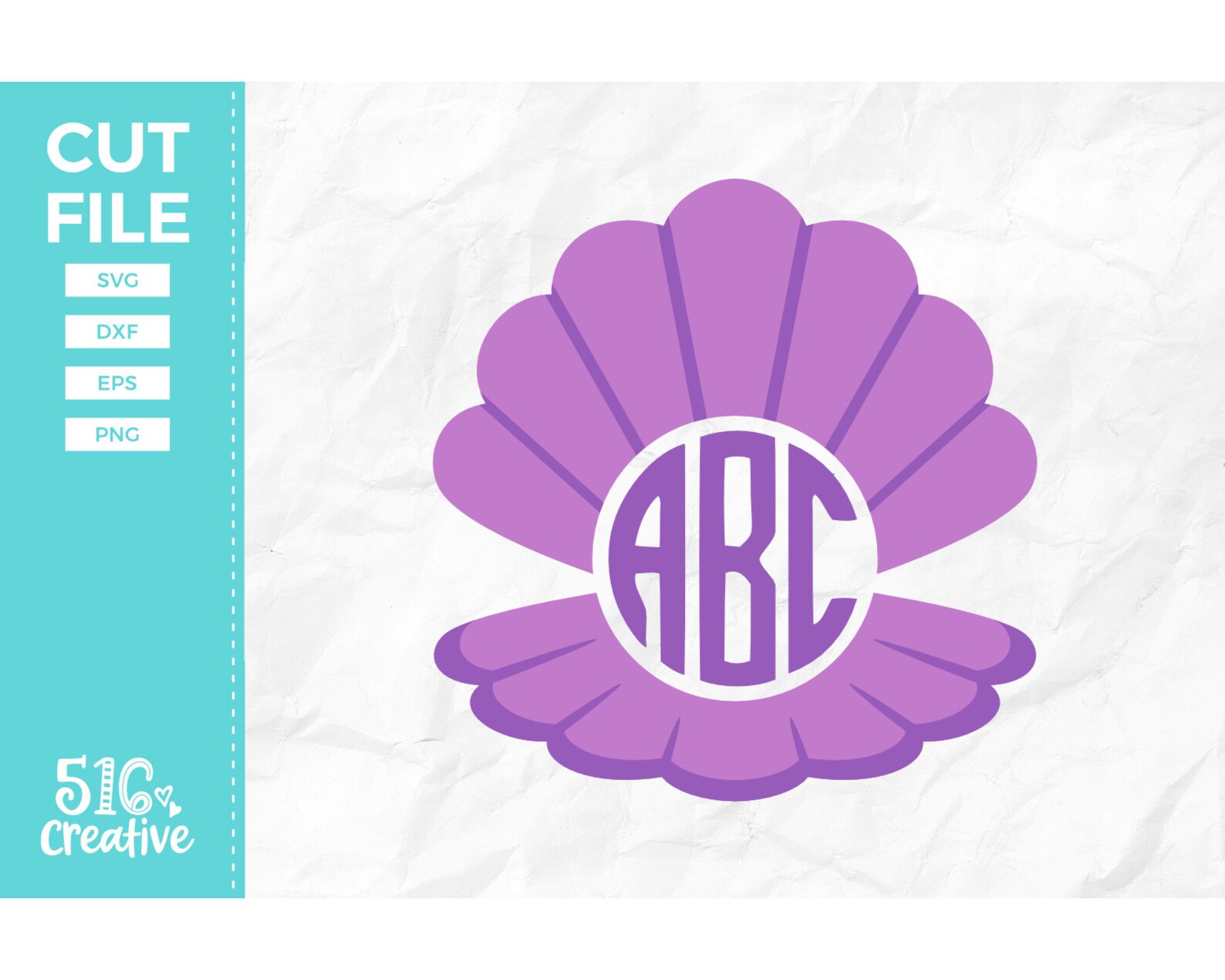 Seashell Monogram SVG Monogram Frame SVG svg dxf eps png | Etsy