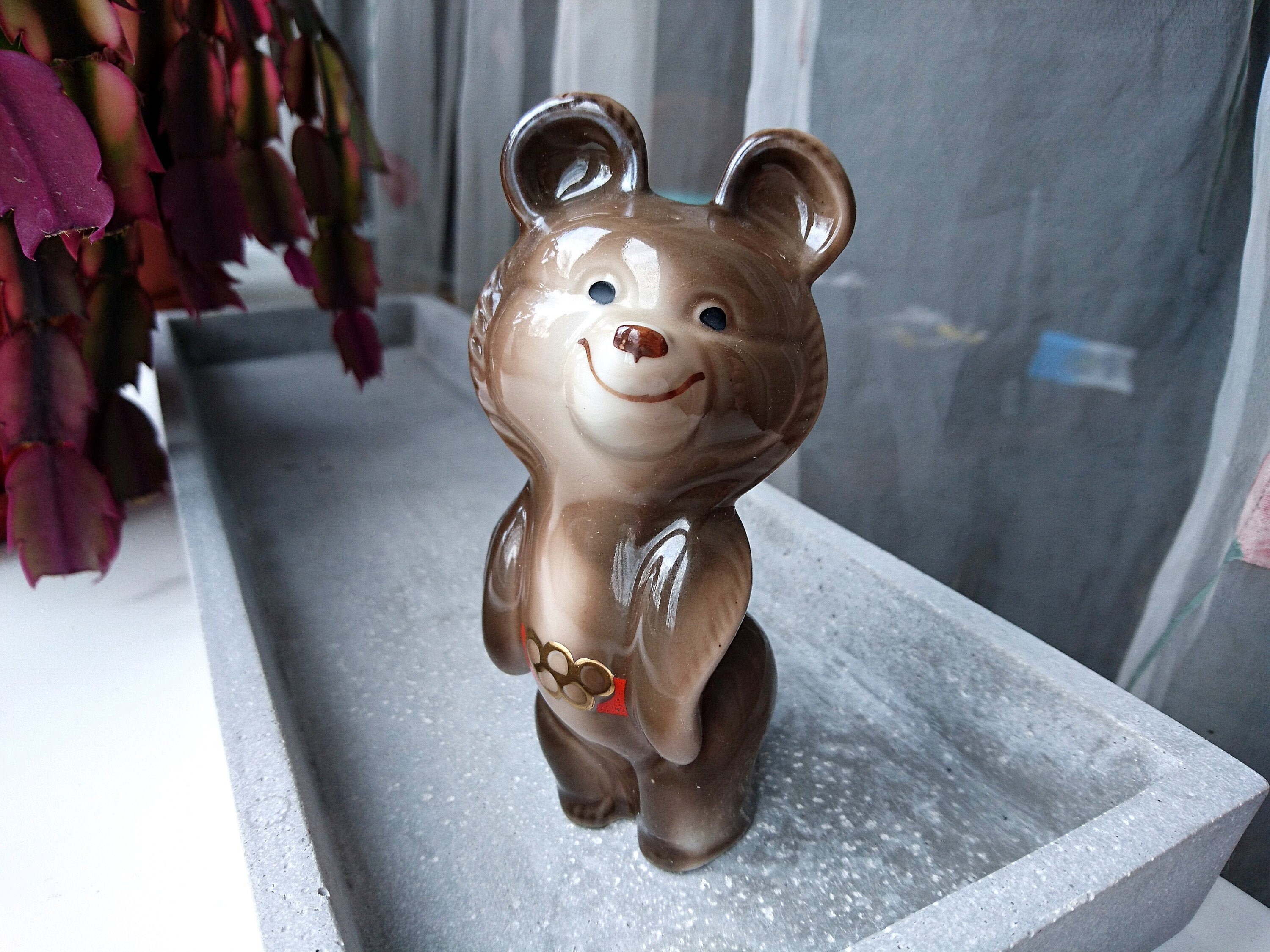 Porcelain Olympic Bear, Vintage Figurine Bear, Soviet Olympic Misha ...
