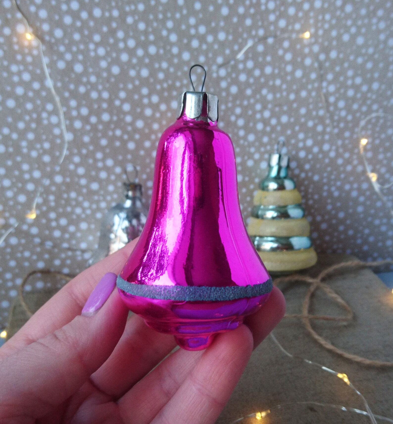 Set of 3 Christmas Tree Toys Bells Pyramid Vintage Christmas - Etsy