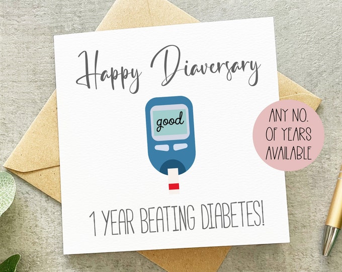 Type 1 Diabetes Type 1 Warrior Dictionary T1D Personalised Blank Card ...