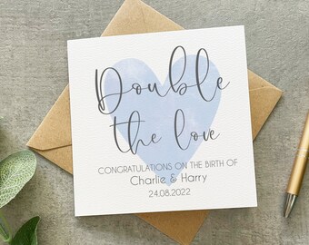 Welcome Twin Boys Card - Etsy