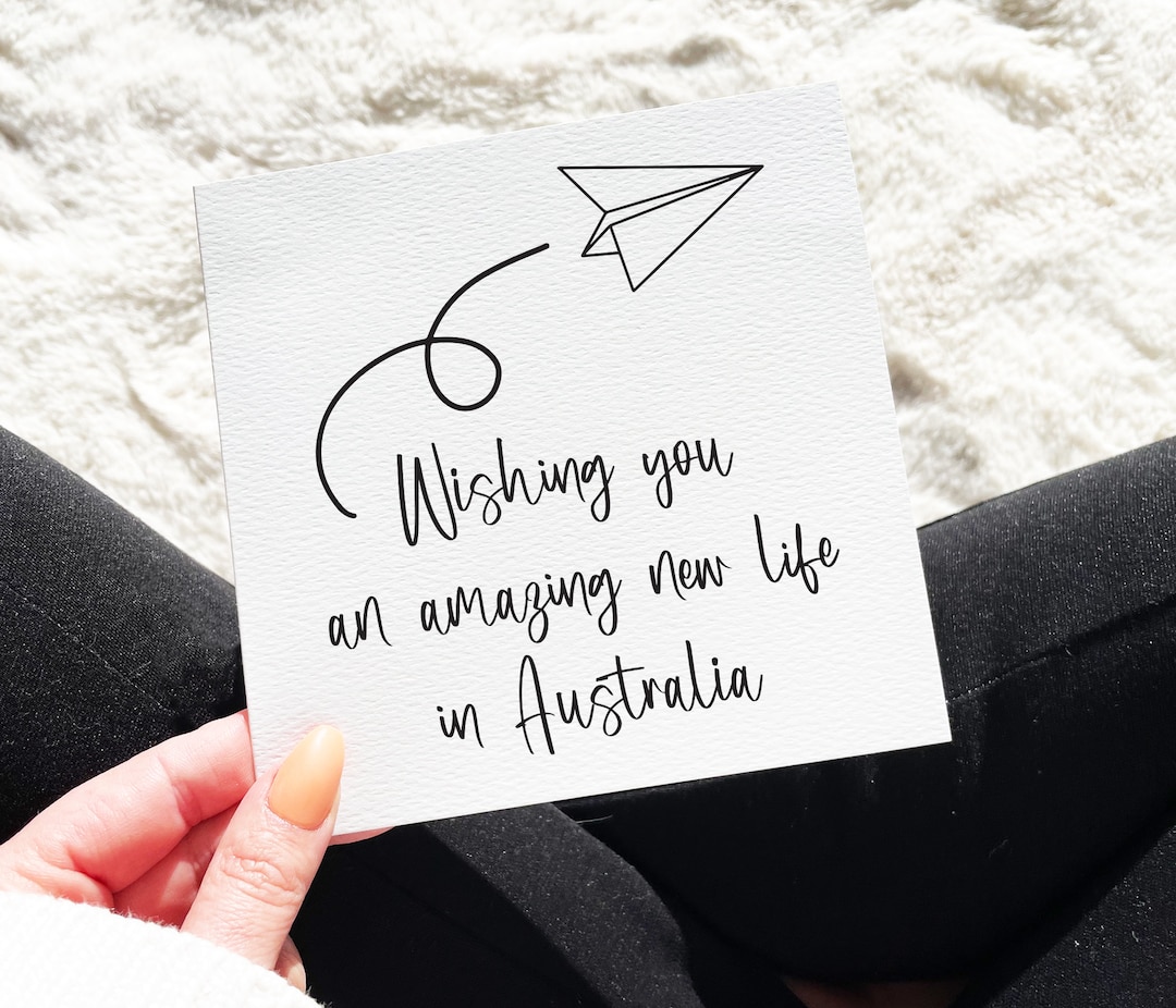 Emigrating Card, Moving to Australia Card, New Adventures Card, Paper ...