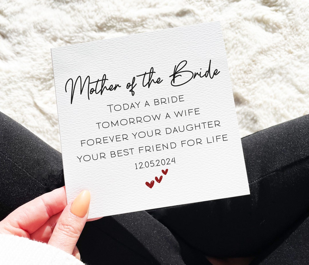 Personalised Mother of the Bride Card, Mum Wedding Day Card, to My Mum ...