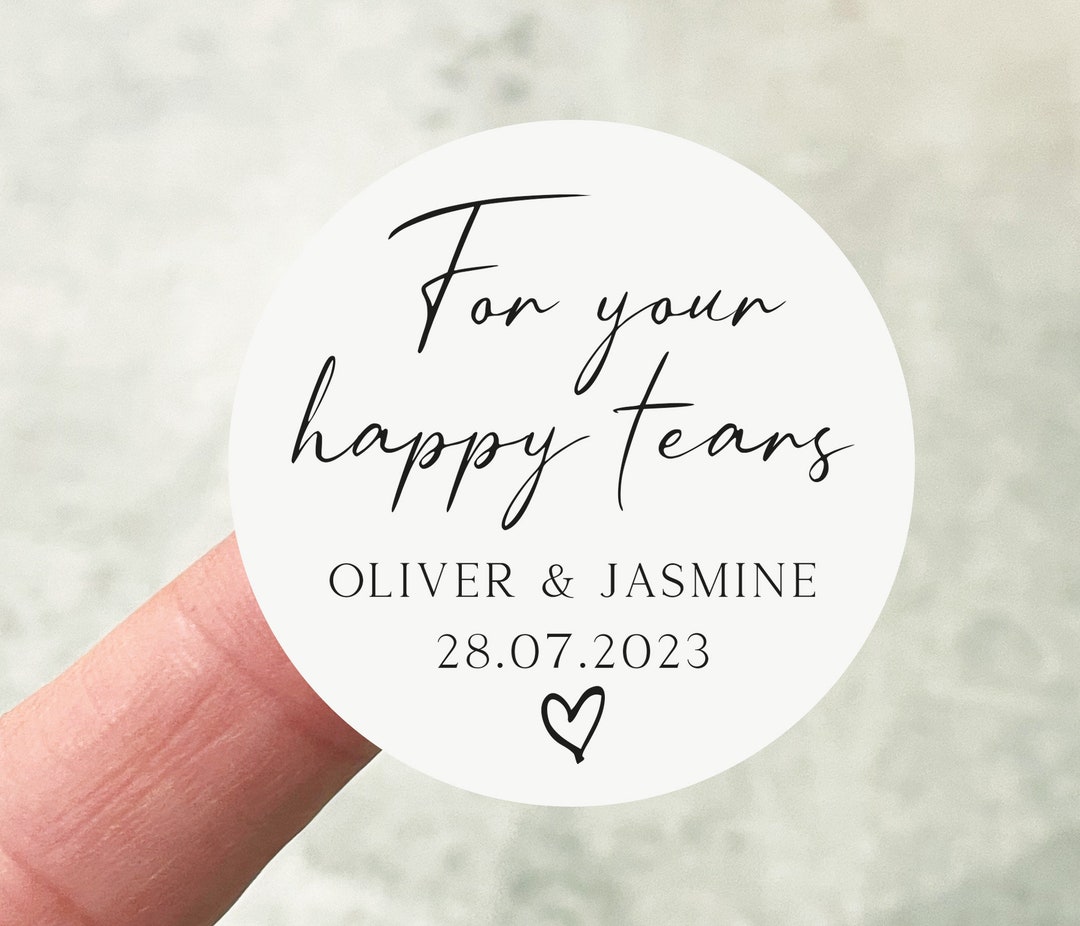 Happy Tears Tissue Stickers, Wedding Tissue Stickers, Personalised ...