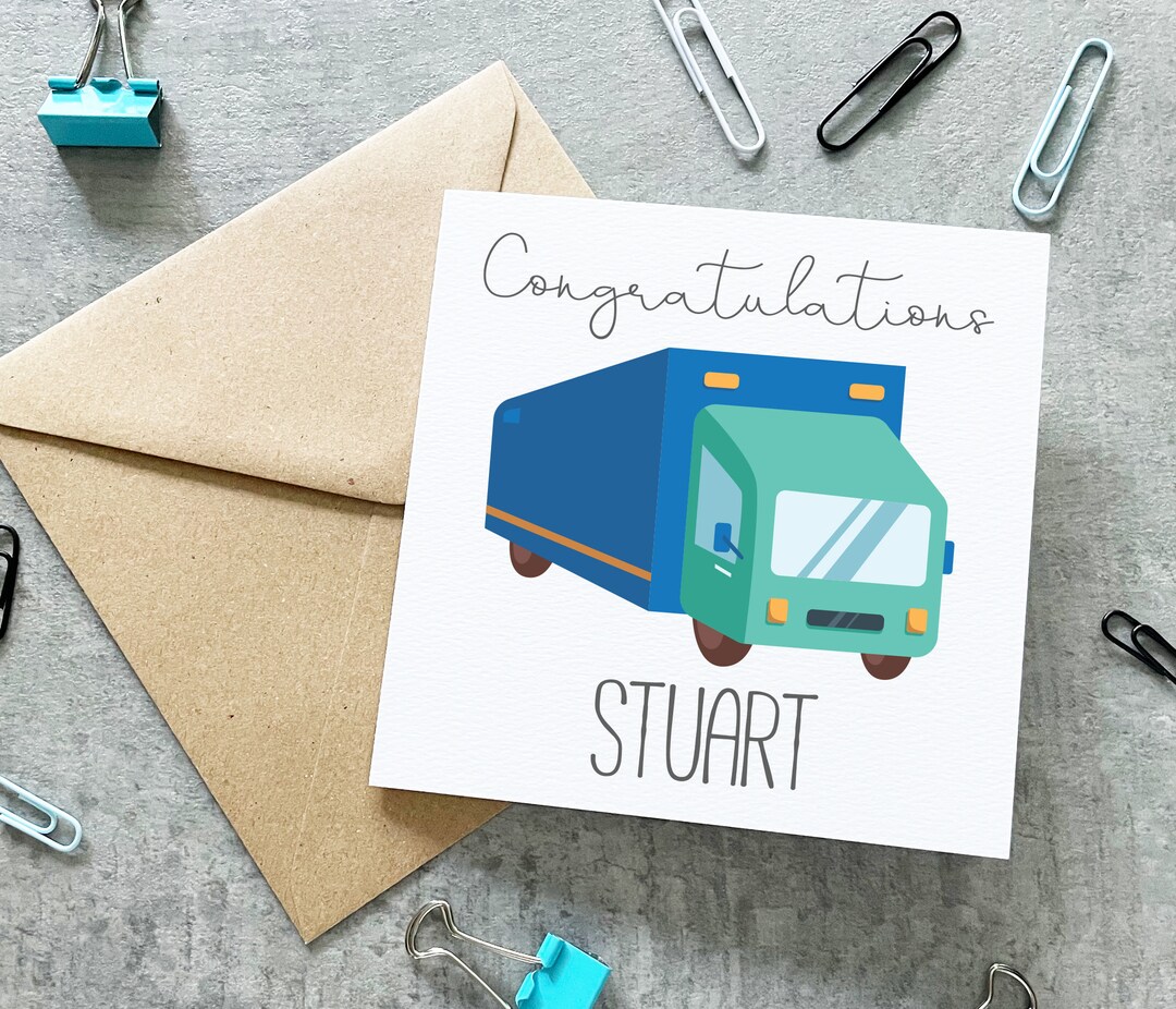 Lorry Driver Card, Passed HGV Test, HGV Licence, Congratulations Lorry ...