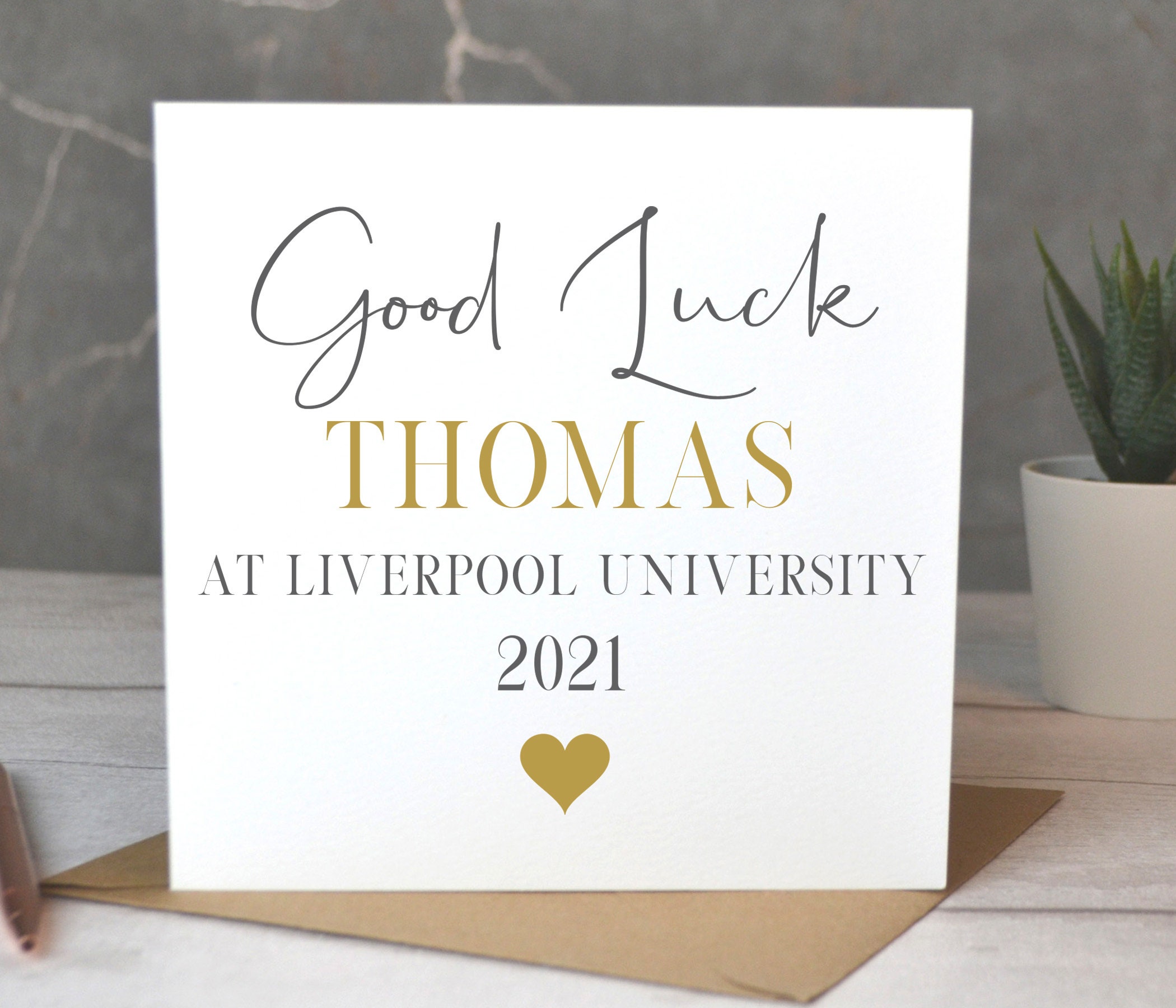 Personalised Good Luck at Uni Card University Card Going to | Etsy