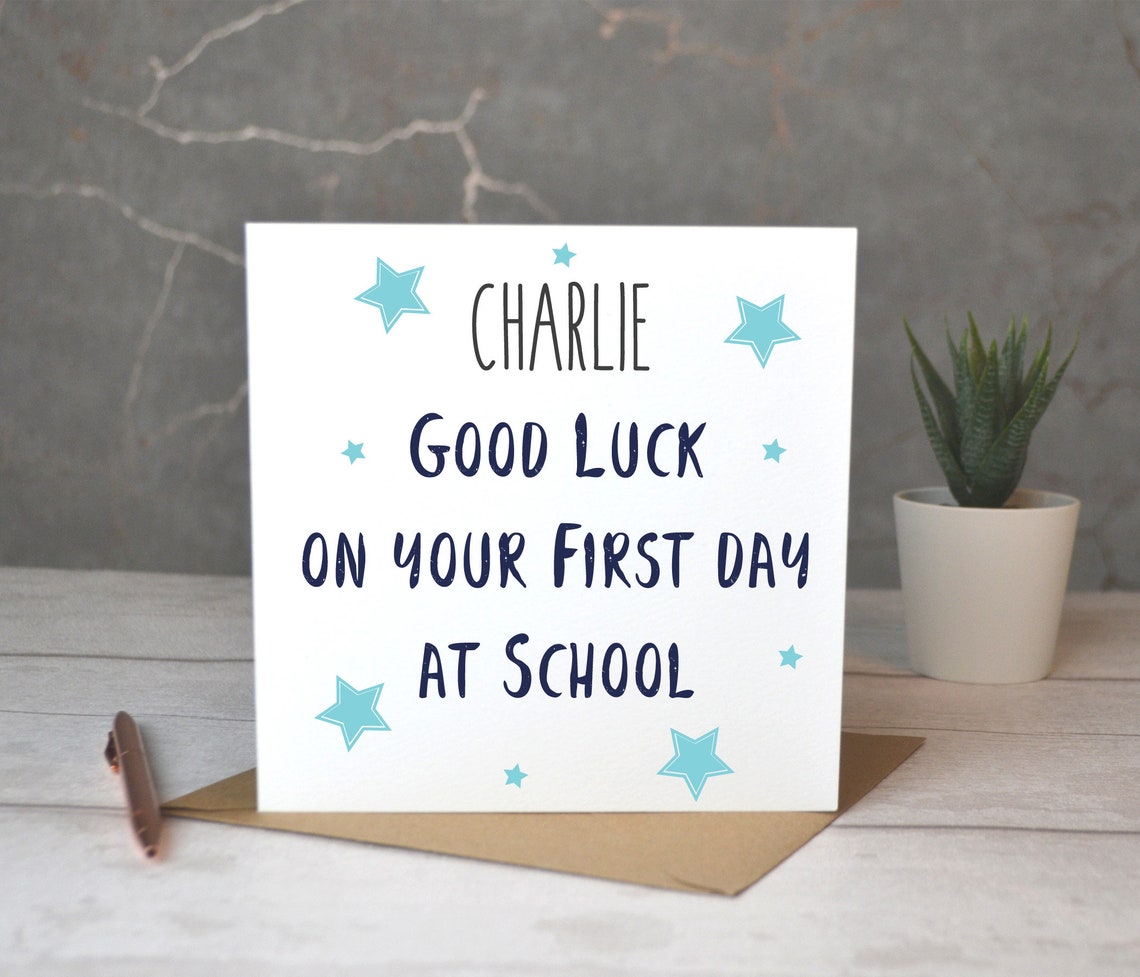 Personalised Good Luck on Your First Day at School Card 1st - Etsy