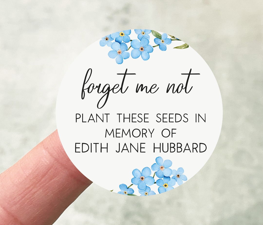 Forget Me Not Stickers, in Memory of Stickers, Personalised Funeral ...