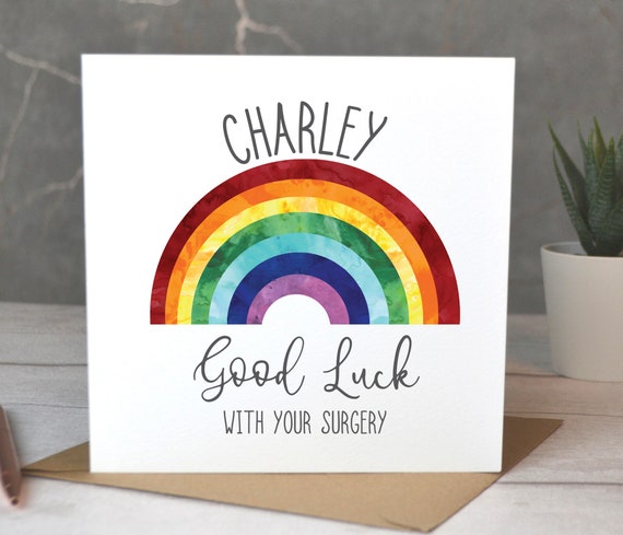 Good Luck With Your Surgery Card Rainbow Operation Card | Etsy