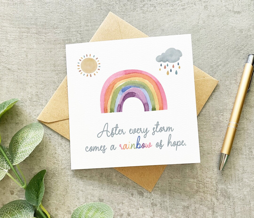 Rainbow Baby Card, Rainbow Baby, Baby Shower Card, Unisex Baby Card ...
