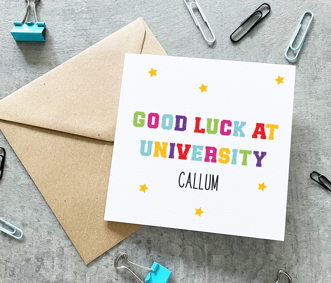 Personalised Good Luck at University Card, Uni Card, Going to Uni Card ...