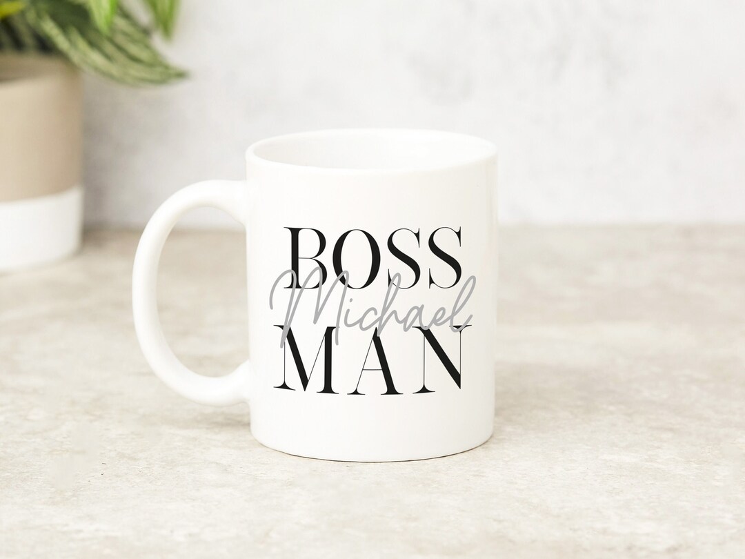 Personalised Boss Man Mug, Boss Mug, He's the Boss Mug, Bosses Mug, Mug ...