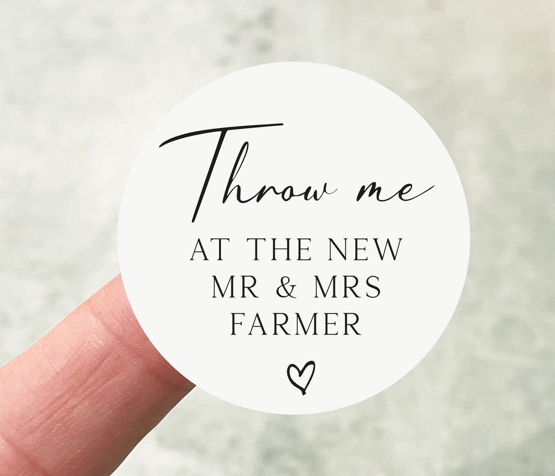 Personalised Wedding Confetti Stickers, Throw Me Stickers, Wedding ...