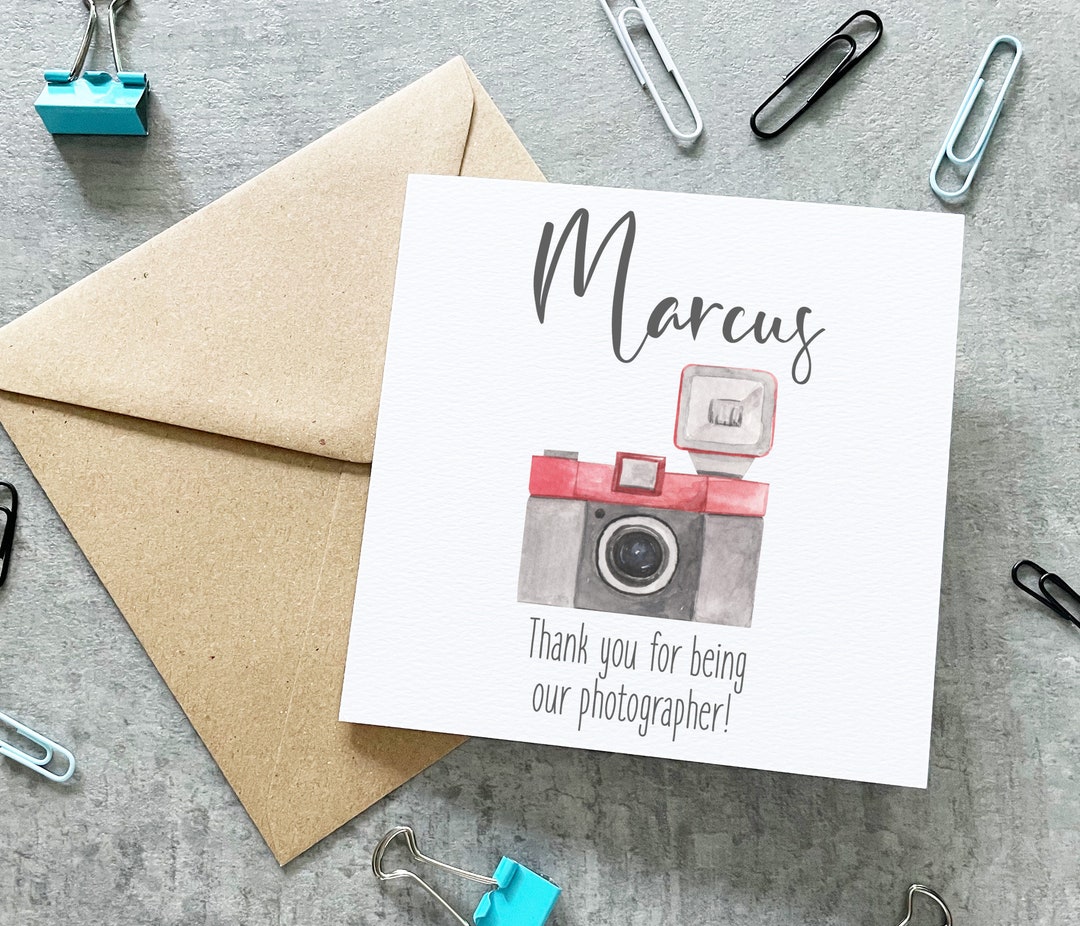 Wedding Photographer Thank You Card, Wedding Photographer, Wedding ...