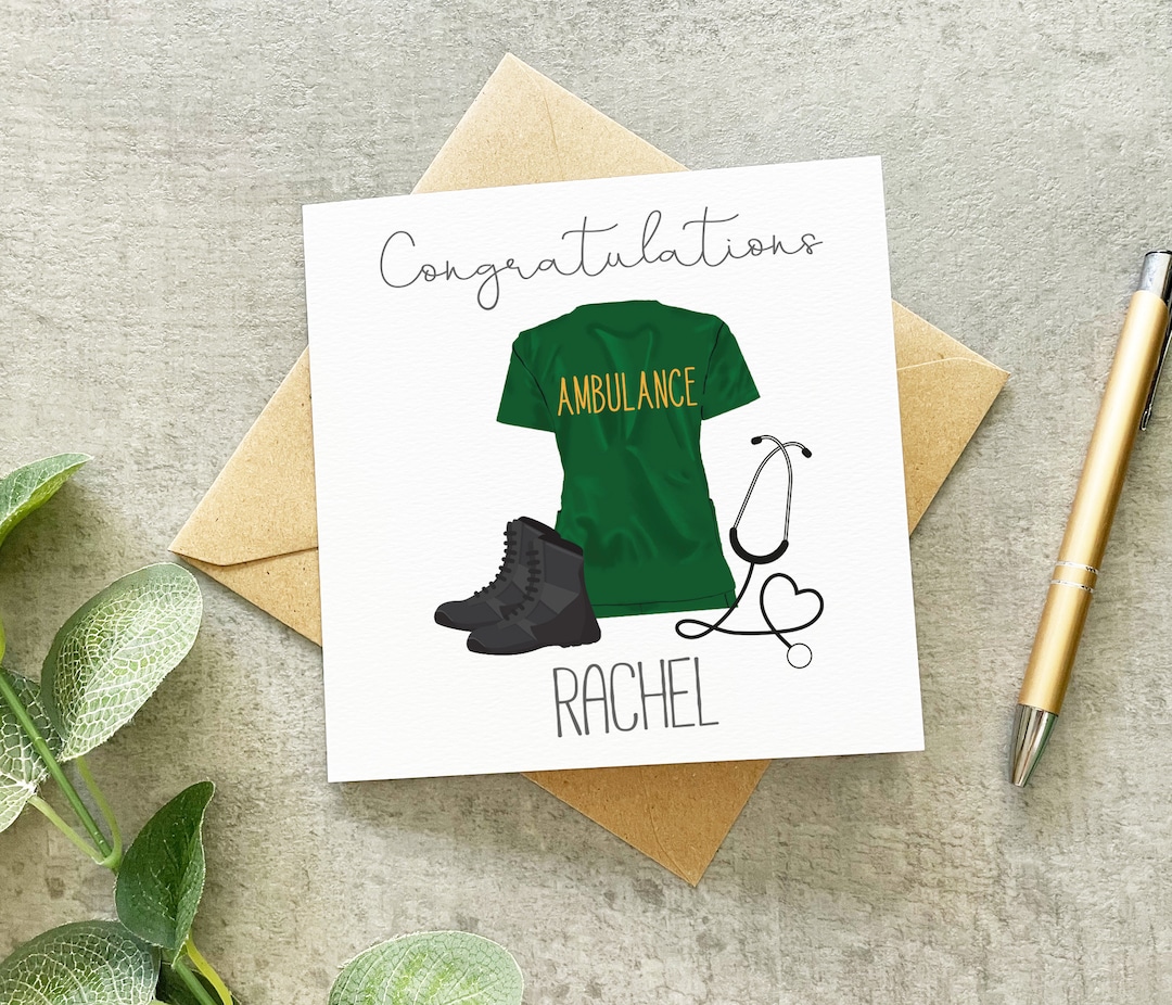 Personalised Paramedic Card, Paramedic Congratulations Card, Paramedic ...