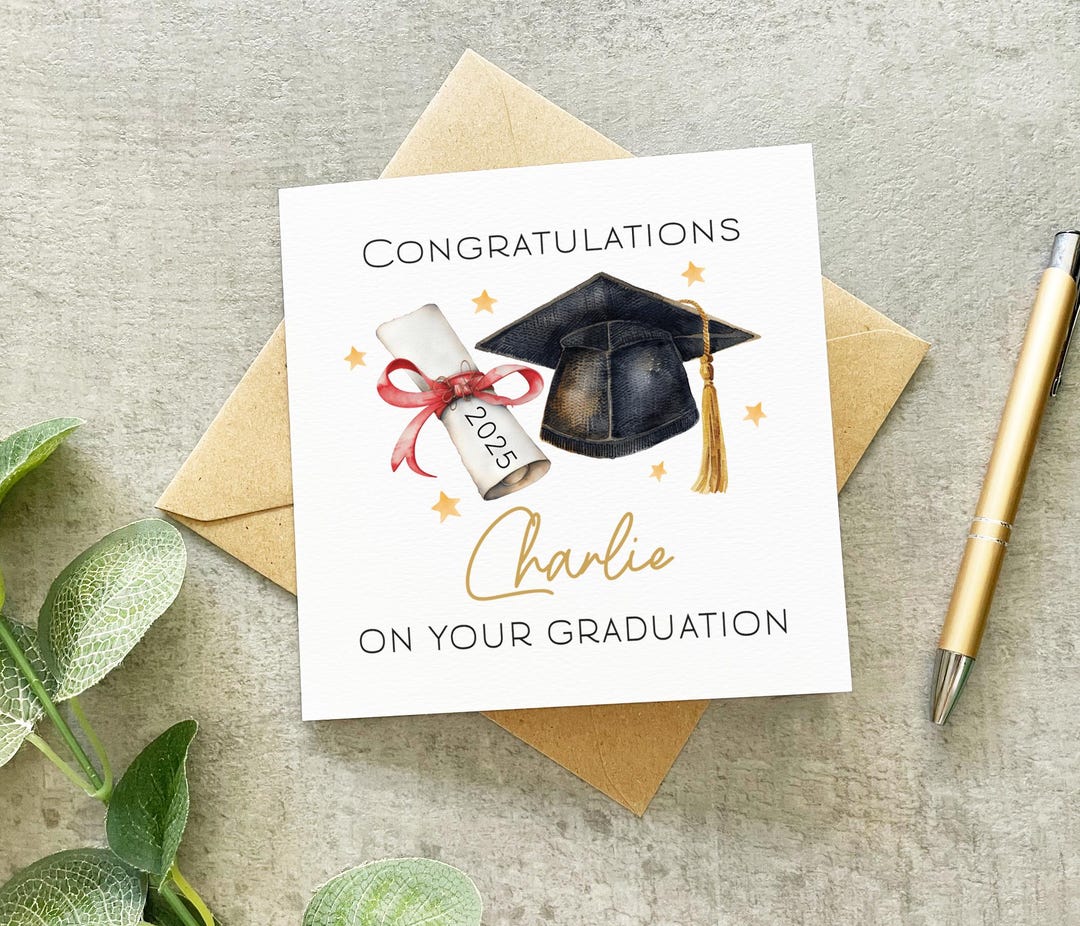 Personalised Graduation Card, Class of 2025 Card, Celebration Card ...