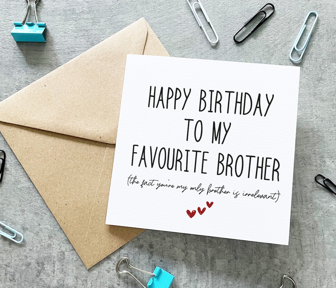 Brother Birthday Card, Funny Birthday Card for Brother, Sarcastic ...