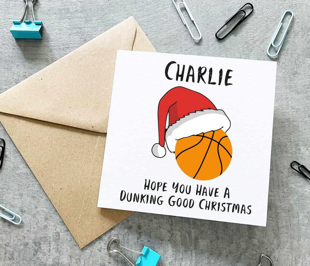 Personalised Basketball Christmas Card, Basketball Christmas Card ...